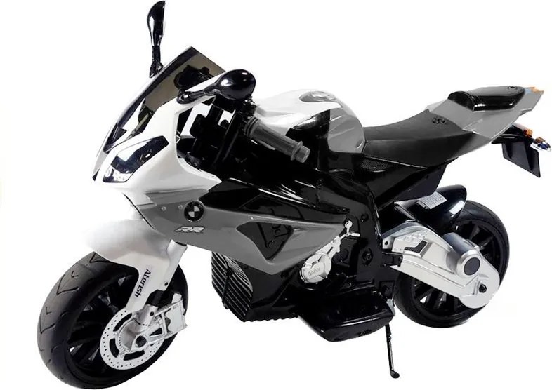LEAN CARS Elektrická motorka pro děti BMW S1000RR stříbrná tříkolová