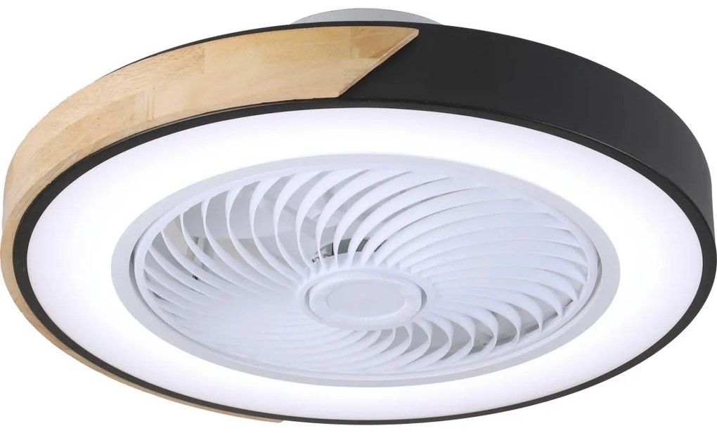 Brilagi-LED Stmív. svítidlo s ventilátorem LED/30W/230V 3000-6500K černá/dub +DO