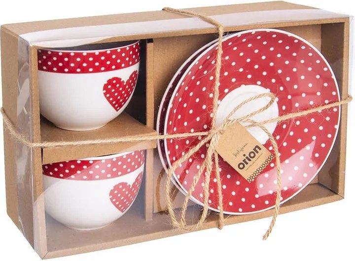 Porcelánový šálek s podšálkem TEČKA 280 ml 2 ks