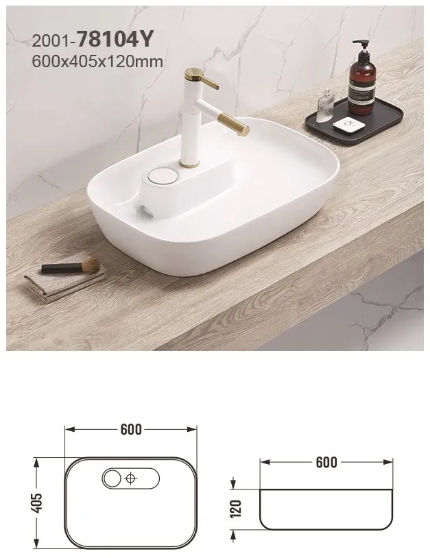 Comad Keramické umyvadlo na desku UN-POLA-GW, bílá