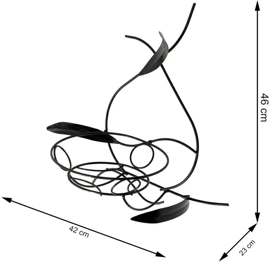 Nástěnný květináč Stal černý