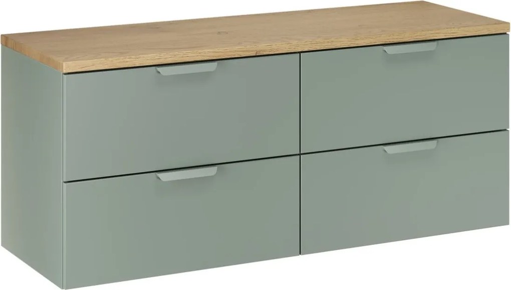 Zelená skříňka se zásuvkami 120 cm do koupelny (SET-ASG B CREMONA 120CM)