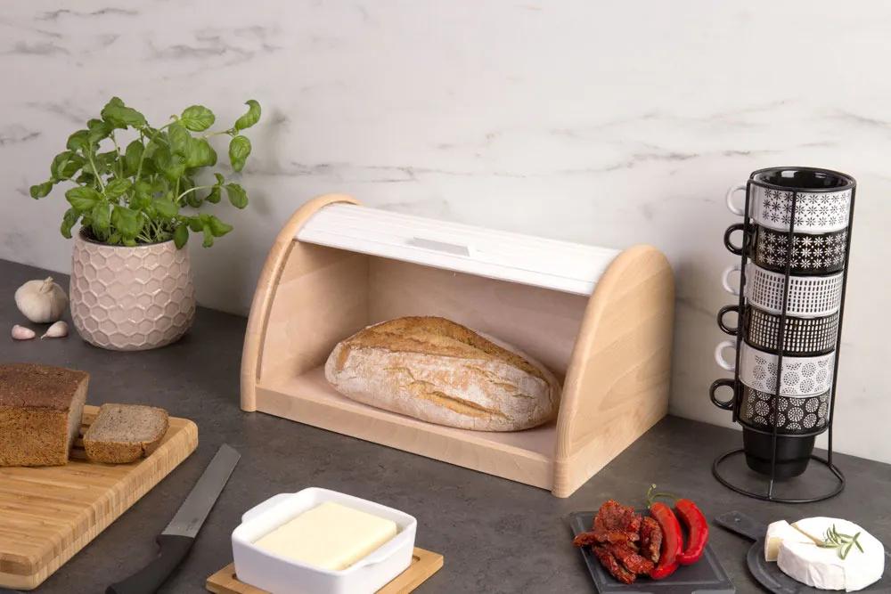 Dřevěný chlebník, box na chleba, 39x25x21cm, ZELLER (4003368204604) | BIANO