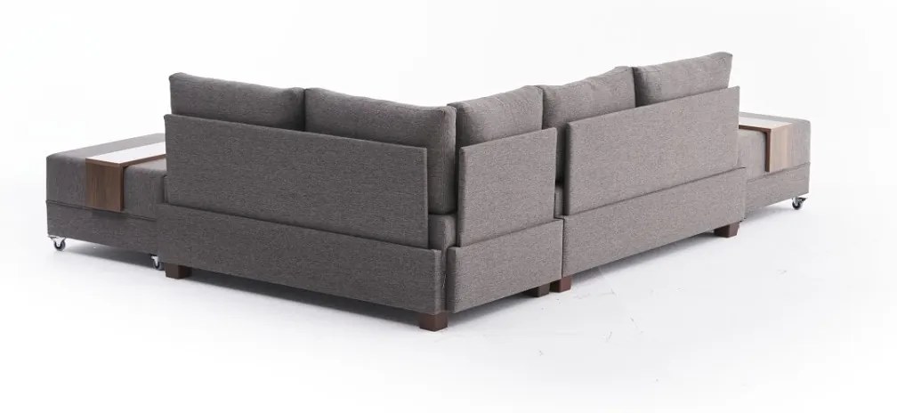 Designová rohová sedačka Ramesha 280 cm hnědá - pravá