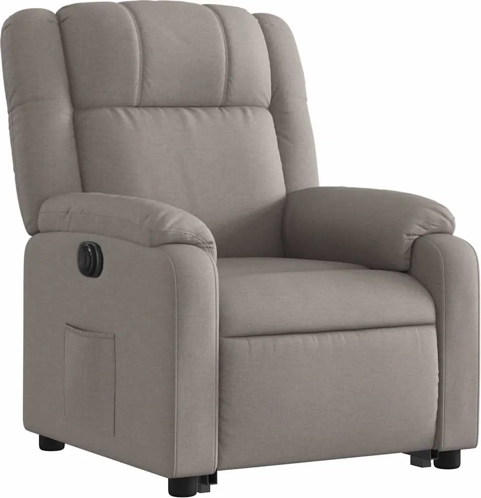 Elektrické zvedací polohovací křeslo taupe textil 3205234