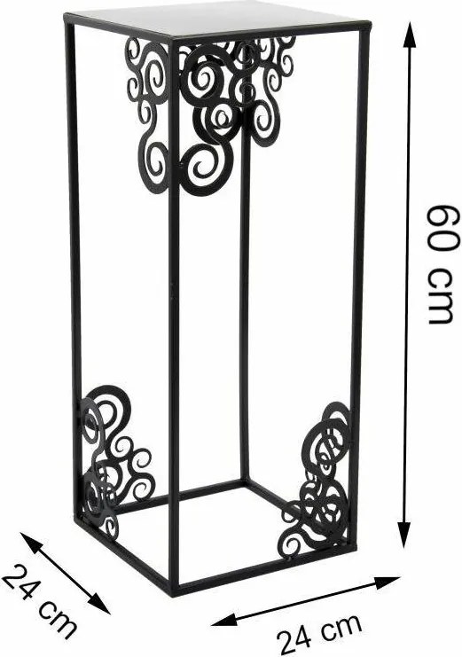 STOJAN NA KVĚTINÁČ FRAME 60X24X24 CM ČERNÁ