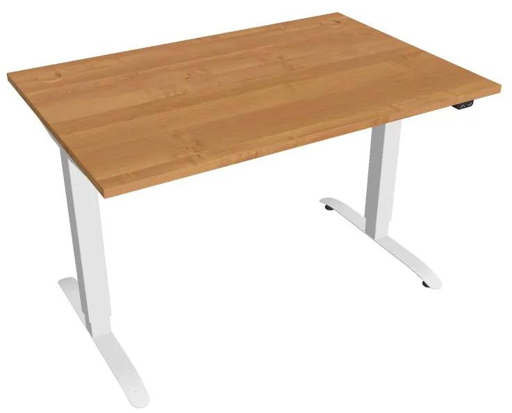 Elektr. nastavitelný stůl 120x80 - HOBIS MOTION MS 2 1200 Dekor stolové desky: olše, Barva kovové podnože: bílá