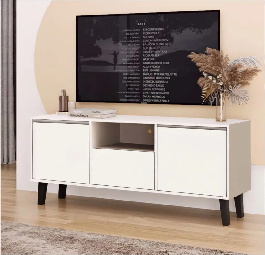 TV stolek 2d1s Borg biały (P)