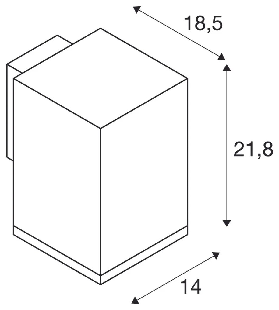 SLV Enola Square L, venkovní nástěnné svítidlo, LED 35W 3000/4000K, antracit, výška 21,8cm, IP65