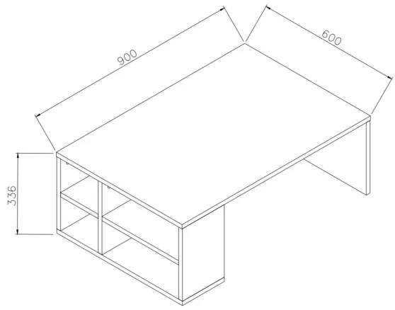 Konferenční stolek DEFNE 34x90 cm bílá/hnědá