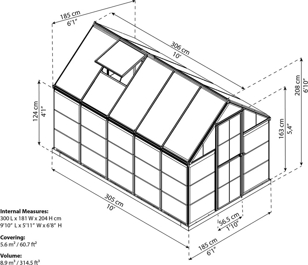 Polykarbonátový skleník Palram hybrid 6x10