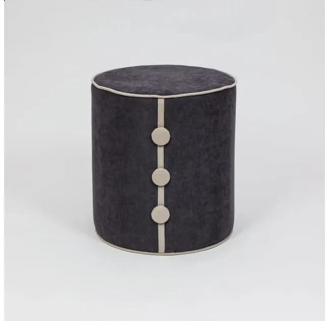 Černý sedací taburet Dombi Leny, ⌀ 41 cm