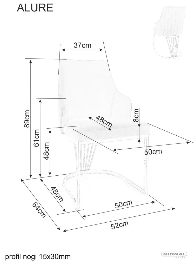 Čalouněná jídelní židle ALURE VELVET béžová