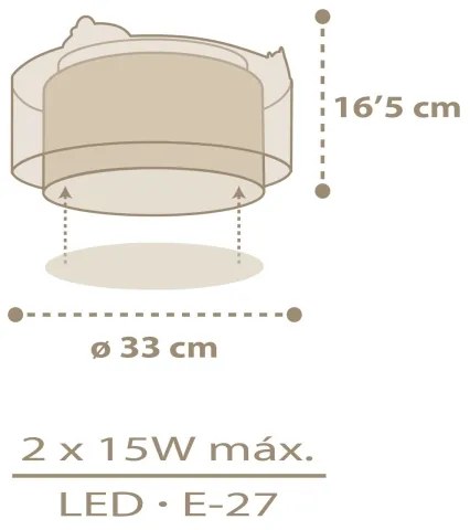 Dalber 76876 - Dětské stropní svítidlo BABY CHICK 2xE27/15W/230V