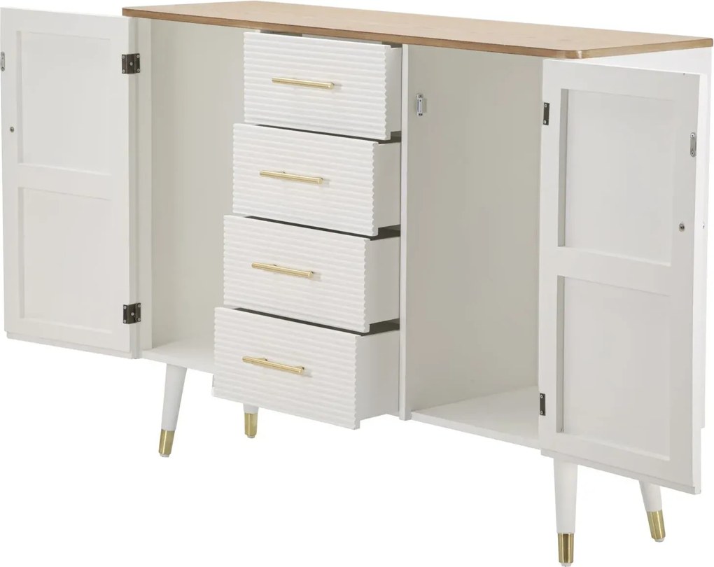Komoda Matera 117 cm bílá/hnědá