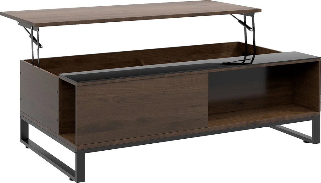 HOMCOM Konferenční stolek, Postranní stolek s Nastavitelnou Deskou, Stůl se Úložným Prostorem, Konferenční stolek v Moderním Designu, do Obývacího Pok
