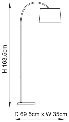 Endon 78163 - Stojací lampa CARLSON 1xE27/60W/230V šedá/černá