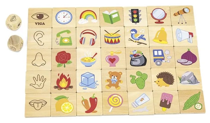 Dřevěné puzzle Smysly Viga Barva: multicolor