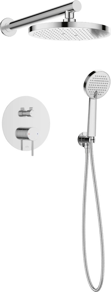 Invena Kalitea, podomítková sprchová souprava, 2-funkční baterie, chromová, INV-BS-72-001-V