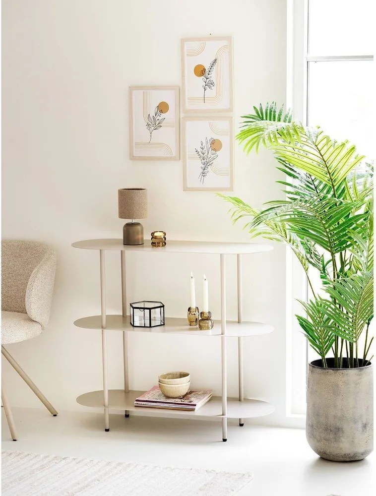 Béžová kovová stolní lampa s textilním stínidlem (výška 24 cm) Morley – House Nordic