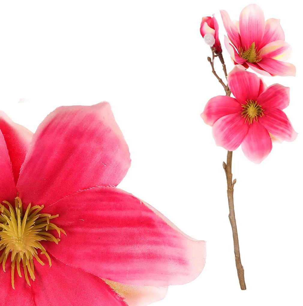 Magnolie, barva růžová. Květina umělá KT7074