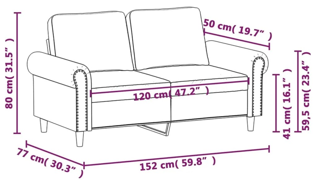 2místná pohovka tmavě šedá 120 cm samet - Default Title