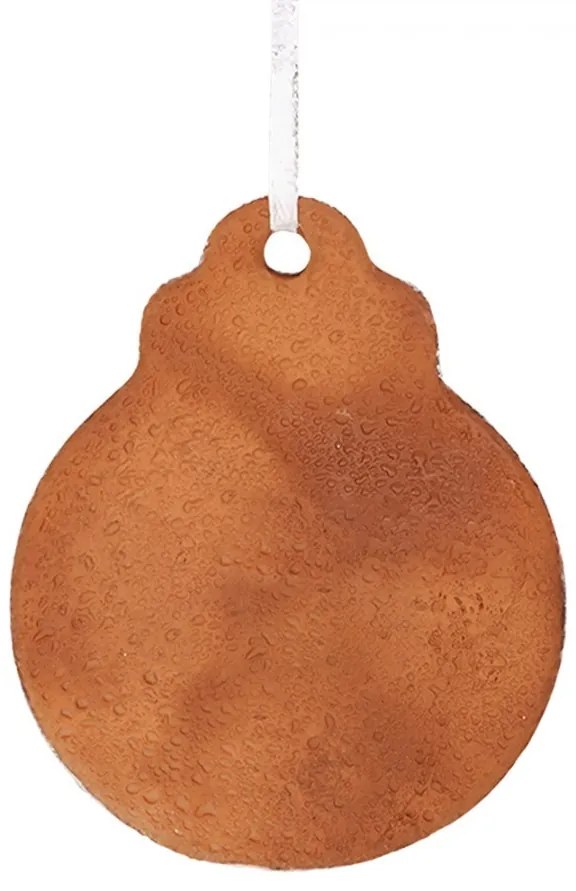 Hnědá vánoční závěsná dekorace perníková koule - 8*2*10 cm