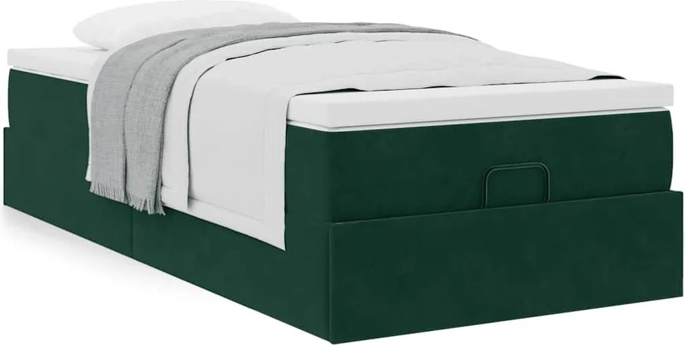 Osmanský rám postele s matrací tmavě šedá 90x200cm samet 3311162