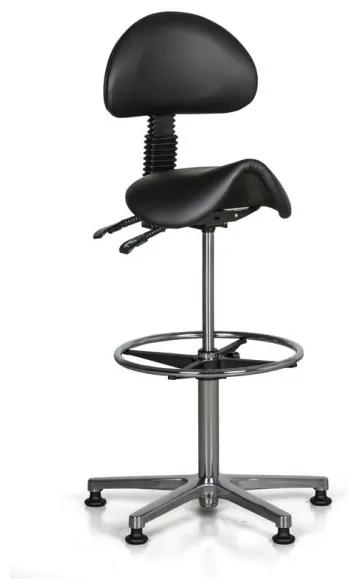 Pracovní židle ELEN, sedák ve tvaru sedla, kluzáky, černá