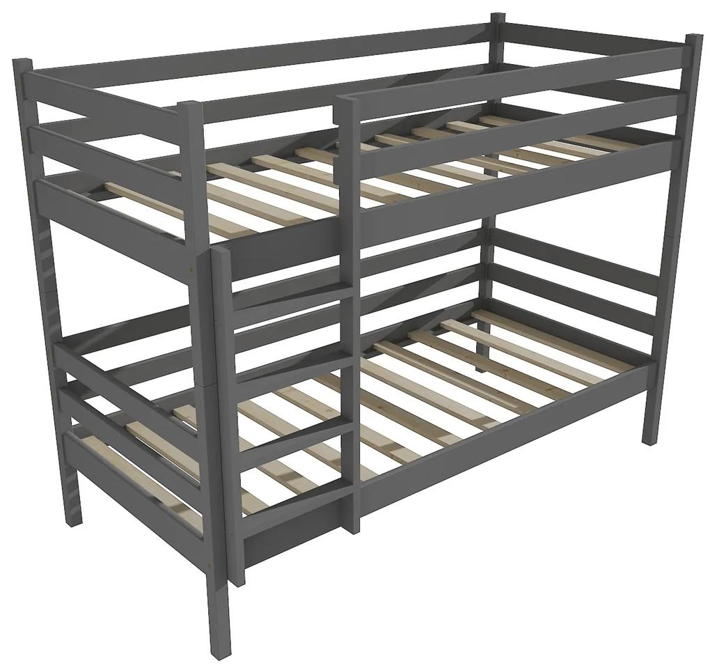 Vomaks Patrová postel PP 008 Rozměr: 80 x 200 cm, Barva: surové dřevo, Prostor mezi lůžky: 80 cm