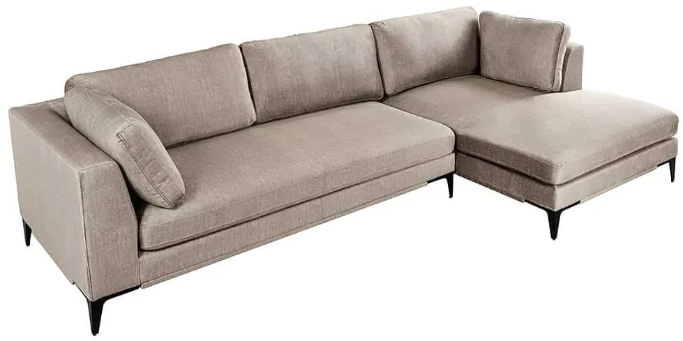 Designová rohová sedačka Sashanique 313 cm taupe samet - pravá