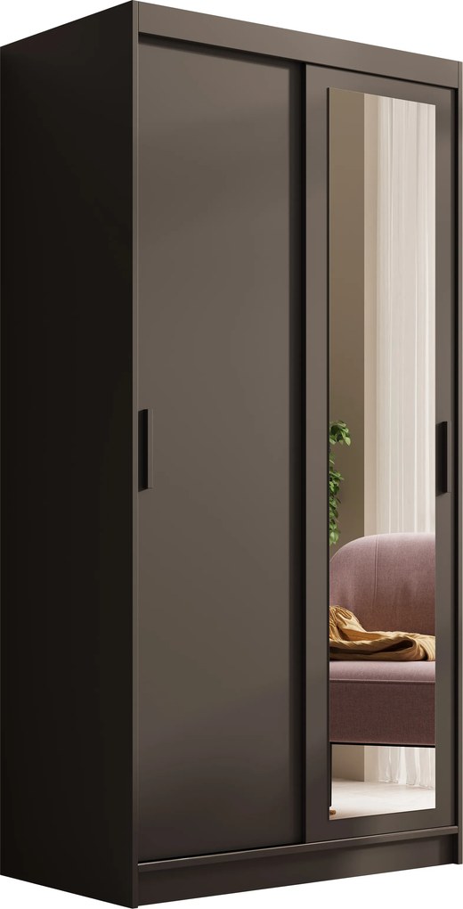 ADRK Furniture Šatní skříň s zrcadlem Hailey 100 SW-HAI-100-B