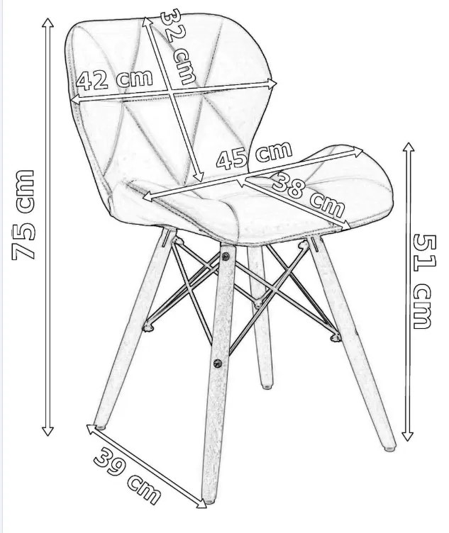 Jídelní židle SKY zelené 4 ks - skandinávský styl