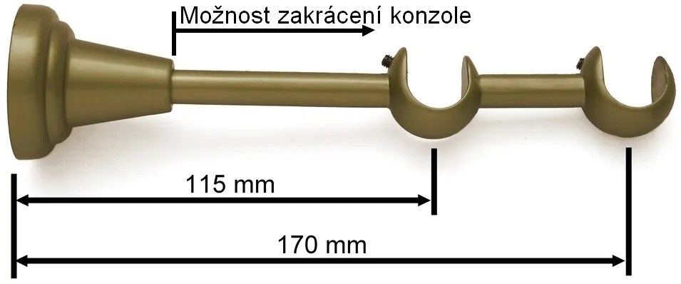 GARNÝŽE-HEBR Garnýž Labirynt zlatá antik dvojitá 170 cm