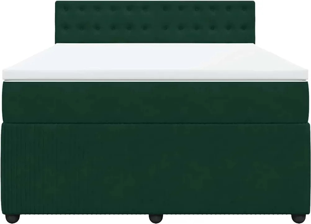 Box spring postel s matrací tmavě zelená 140x190 cm samet 3290049