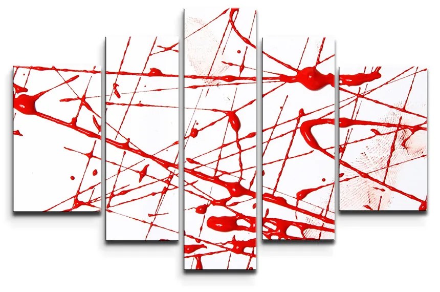 Sablio Obraz - 5-dílný Krvavé cákance - 125x90 cm