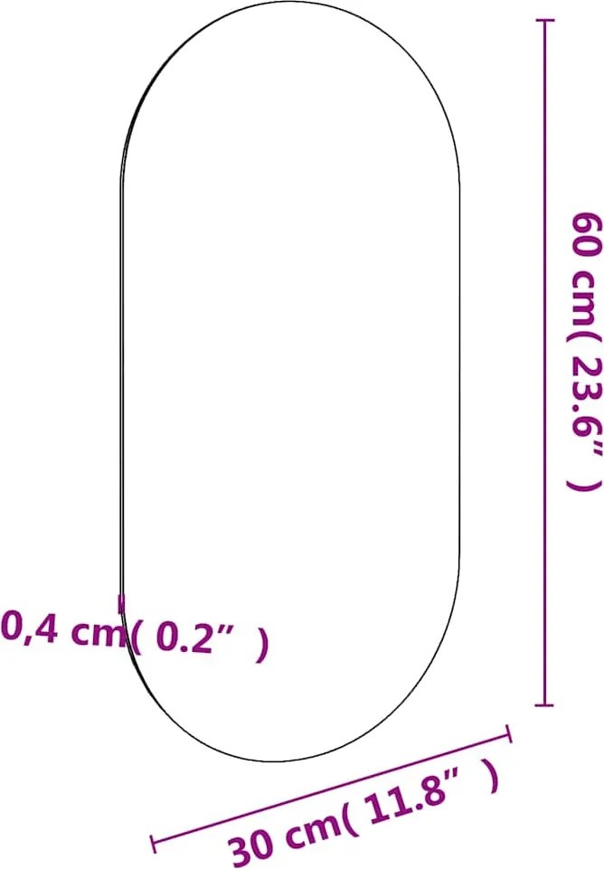 Zrcadlo 60 x 30 cm sklo 326082