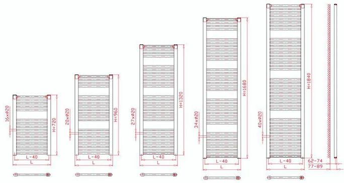 A-Interiéry Koupelnový radiátor Eco EC 6073 / bílá RAL 9016 (72x60 cm) - eco_ec6073