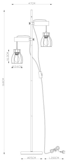 Globo 15326-2SN - Stojací lampa MINA 2xE27/40W/230V