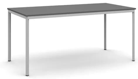 Jídelní stůl, 1600 x 800 mm, deska grafit, podnož sv. šedá