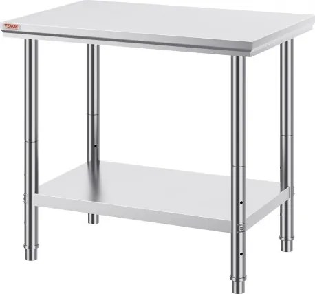 Pracovní stůl 61 × 91,4 × 81,3 cm z nerezové oceli NSF pro na přípravu komerčních