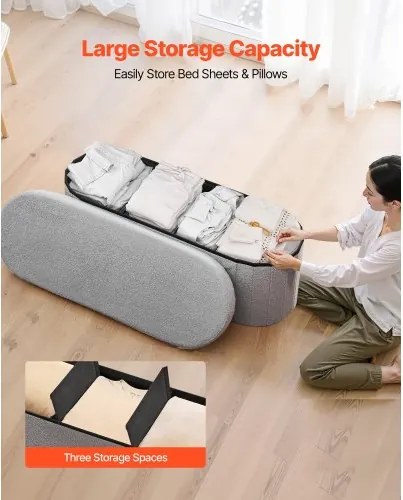 Oválný úložný taburet, Nosnost 299,371 kg VEVOR – 1100 × 380 × 380 mm