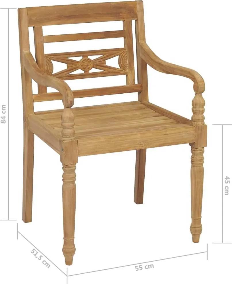 vidaXL Židle Batavia 4 ks masivní teakové dřevo [3073292]