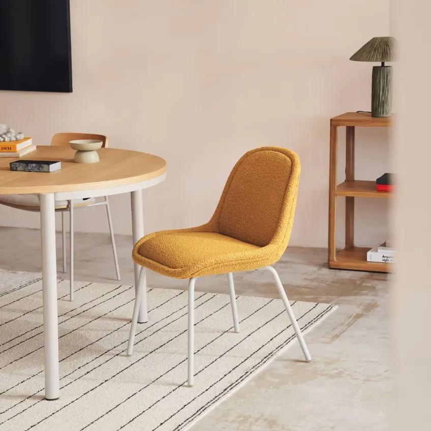 OnaDnes -20% Hořčicově žlutá čalouněná jídelní židle Kave Home Aimin