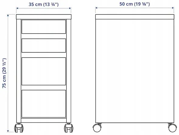 IKEA MICKE Komoda na dokumenty černohnědá 35x75 cm