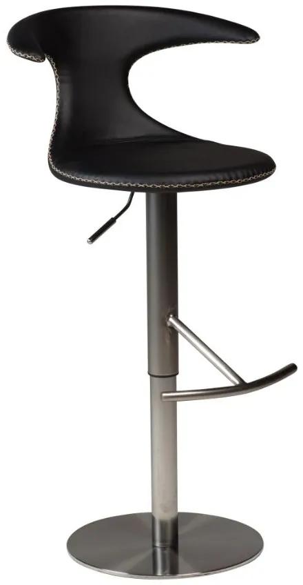 OnaDnes -20% ​​​​​Dan-Form Černá kožená barová židle DAN-FORM Flair 50-76 cm