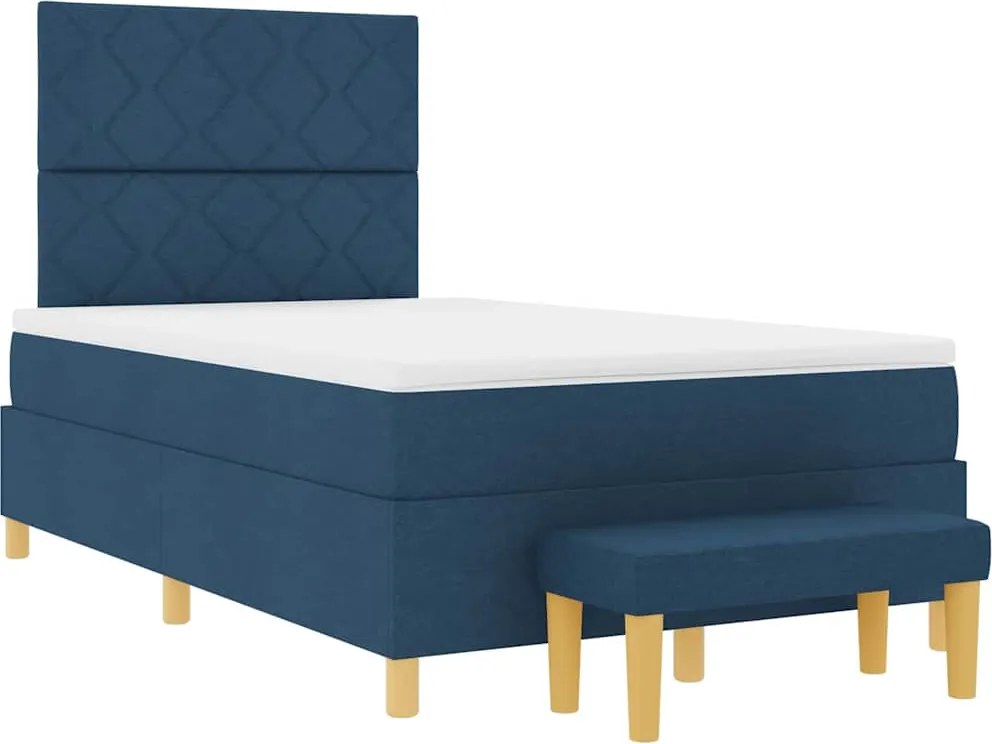 Postel s boxspringem s polštářem Modrá 190 x 120 cm textil 3344365
