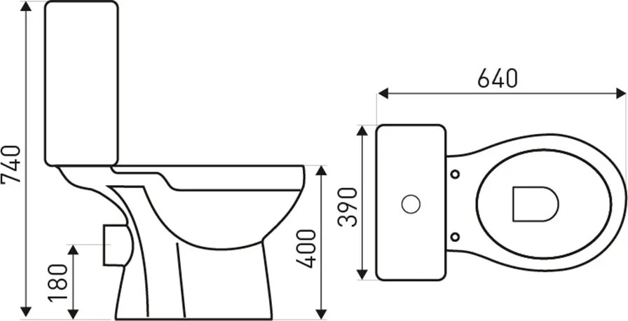 Novoterm WC kombi NV-Clear ZO se zadním odpadem a WC sedátkem