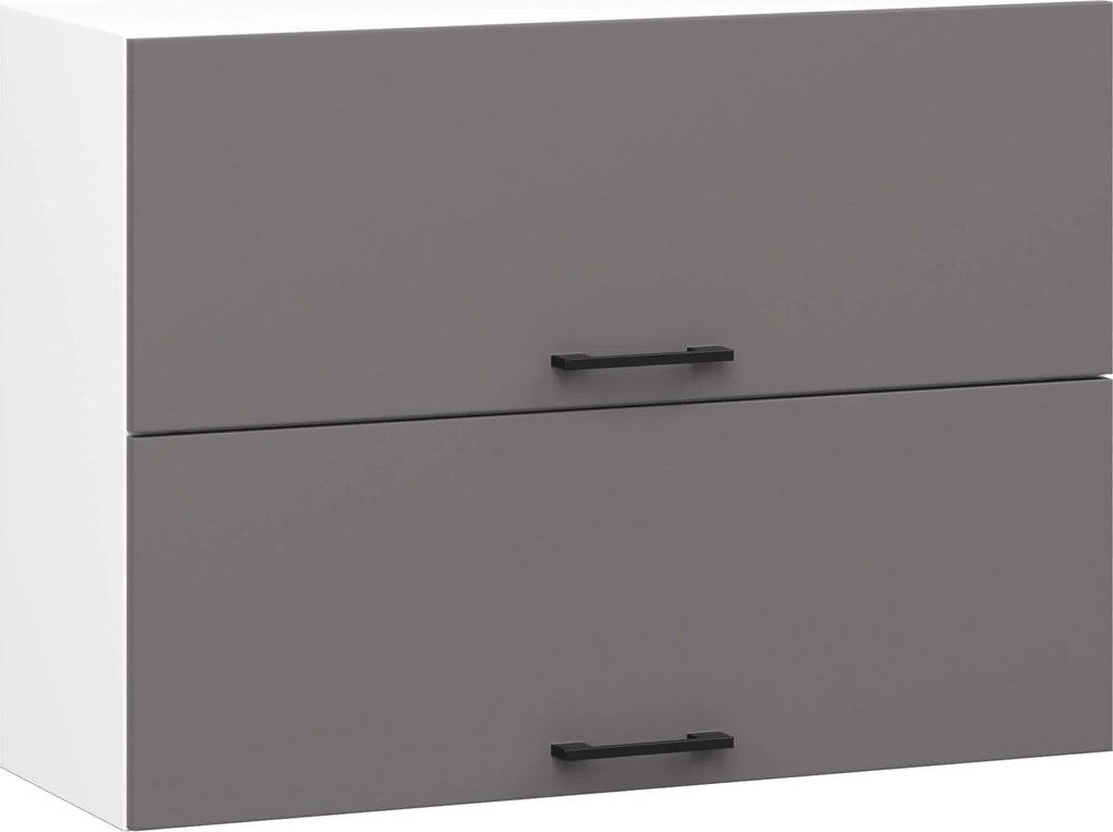 Závěsná kuchyňská skříňka Olivia W80 G2 H580 bílá/grafitová šedá