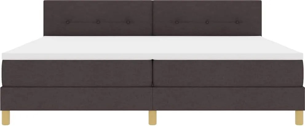 Postel s boxspringem s čelo Tmavě hnědá 200 x 200 cm textil 3338947